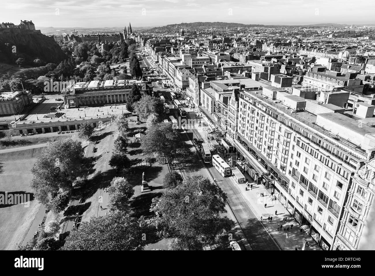 Princess Street Gardens from Scott Monument, Edinburgh, Scotland Stock ...
