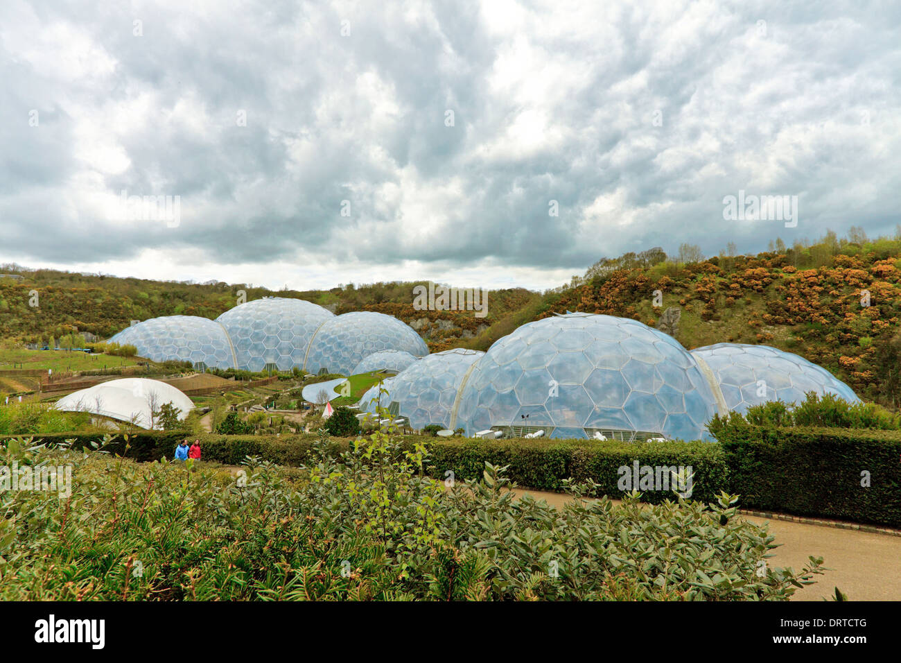 Panoramic view of the geodesic biome domes of the Eden Project, St ...