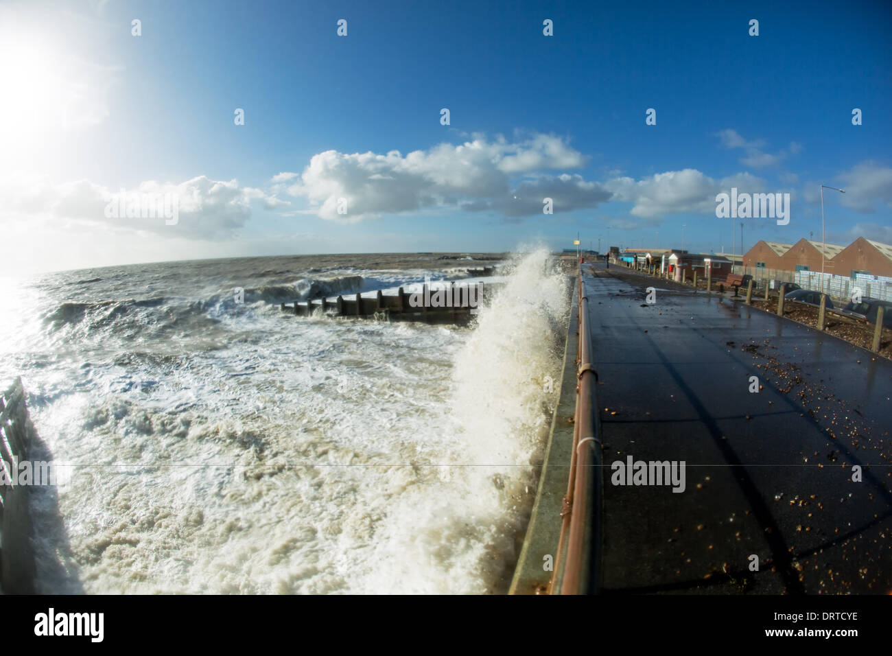 Spring Tide Surge Hits Sussex Coastline Stock Photo - Alamy