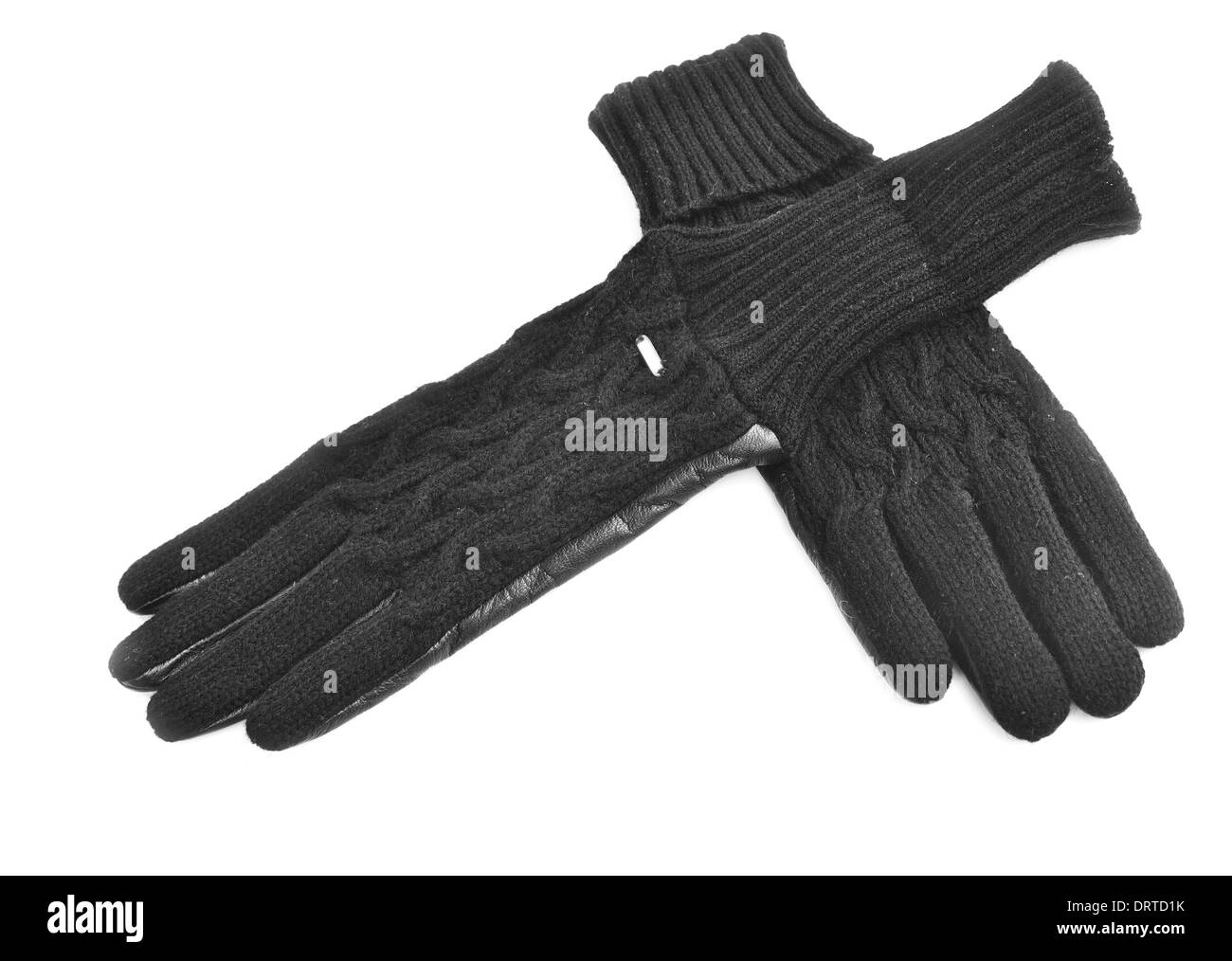 Black knitted gloves Cut Out Stock Images & Pictures - Alamy