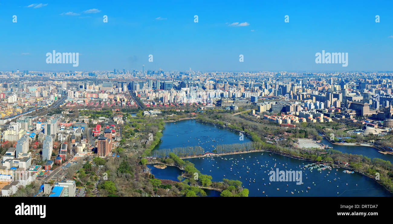 Beijing city aerial view with urban buildings and lake Stock Photo - Alamy