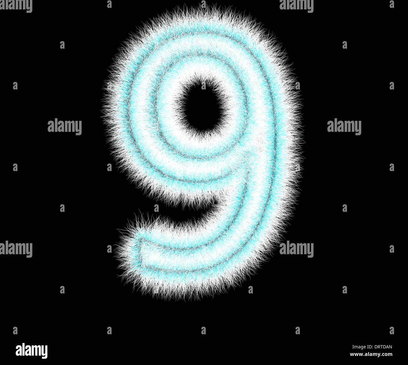 Symbol "9" from wool on a black background Stock Photo - Alamy