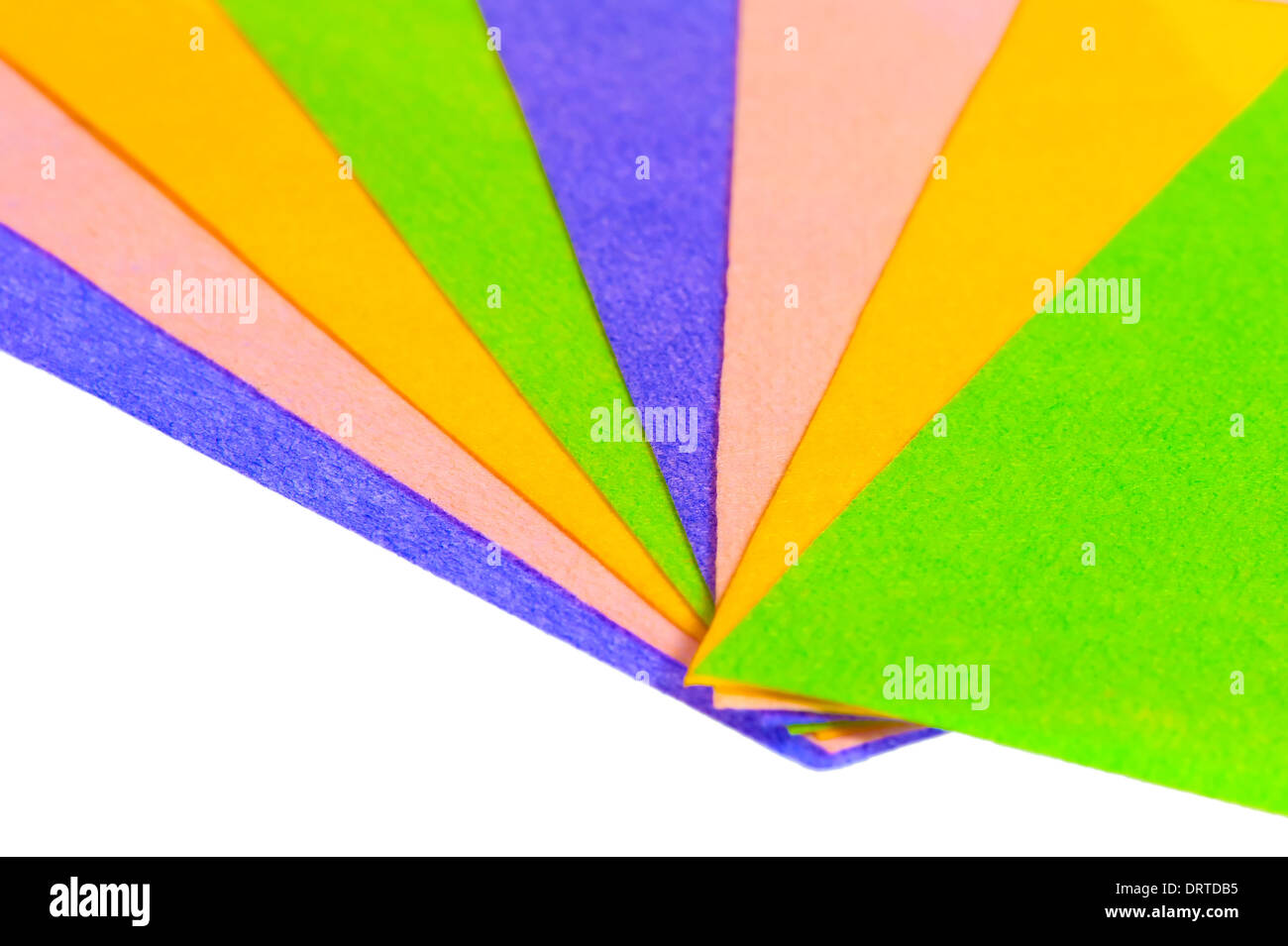 sheets of colored paper laid bright fan Stock Photo - Alamy