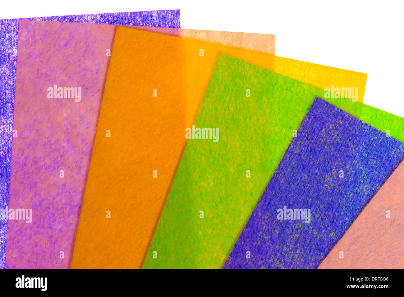 bright color sheets of paper on a white background Stock Photo - Alamy