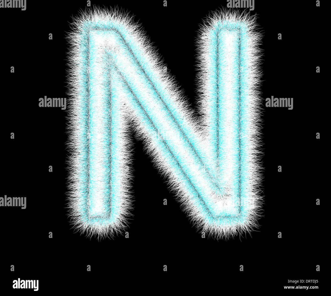 Symbol "N" from wool on a black background Stock Photo - Alamy