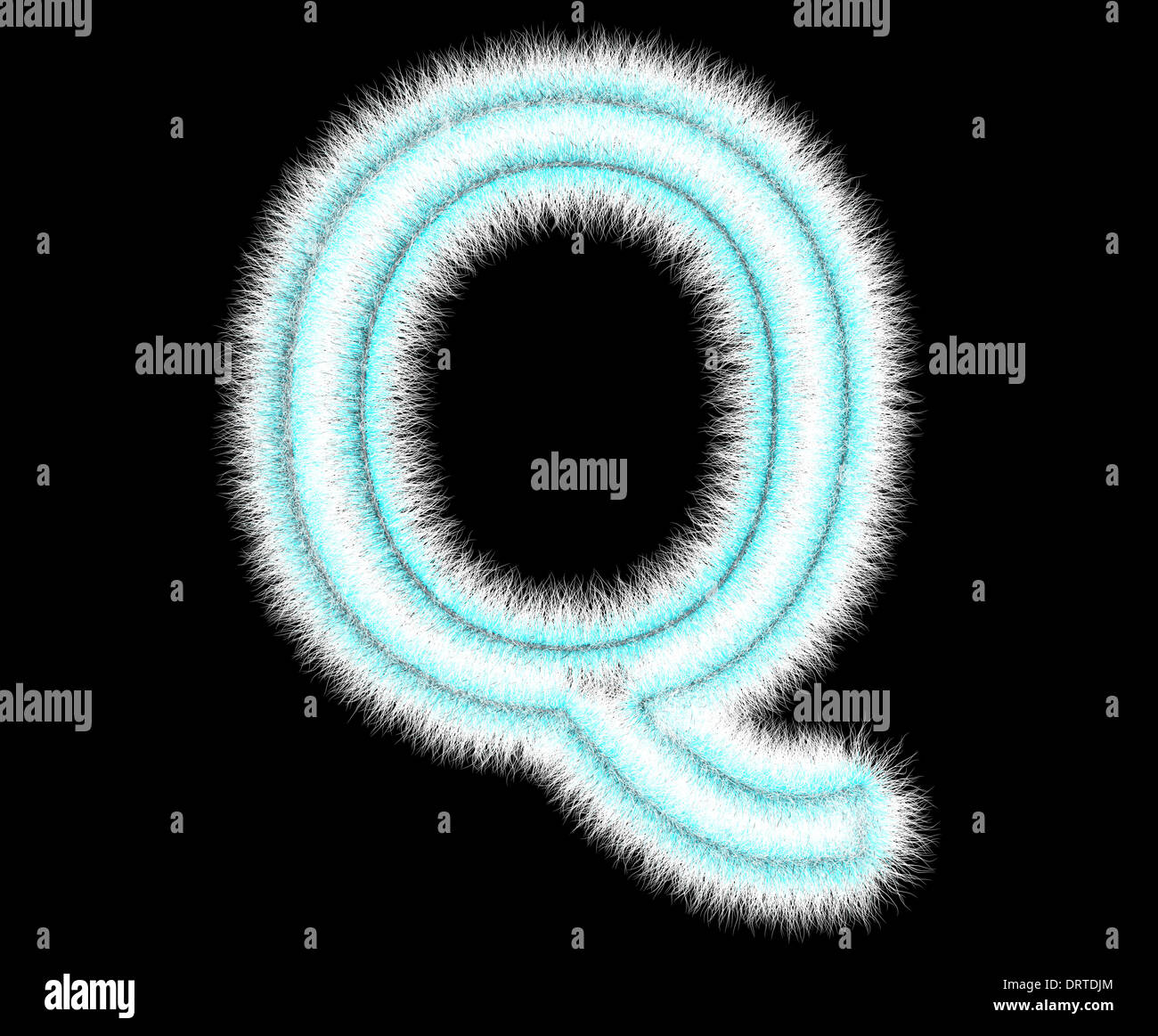 Symbol "Q" from wool on a black background Stock Photo - Alamy