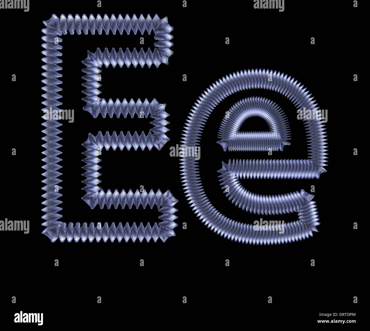 Symbol "E" from metal springs Stock Photo - Alamy