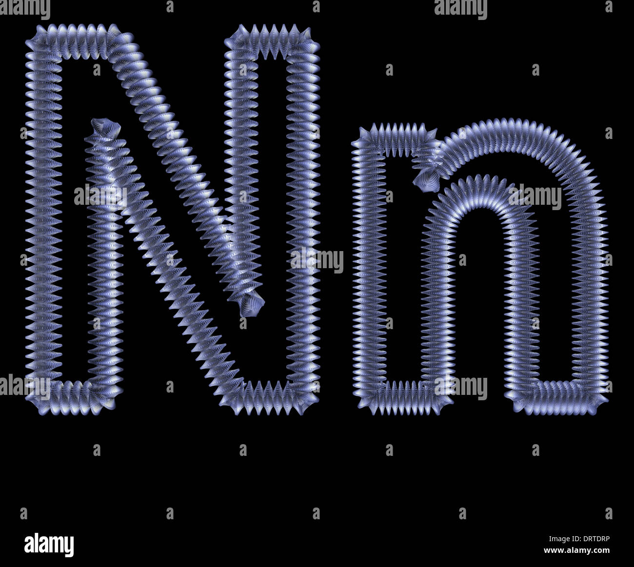 Symbol "N" from metal springs Stock Photo - Alamy