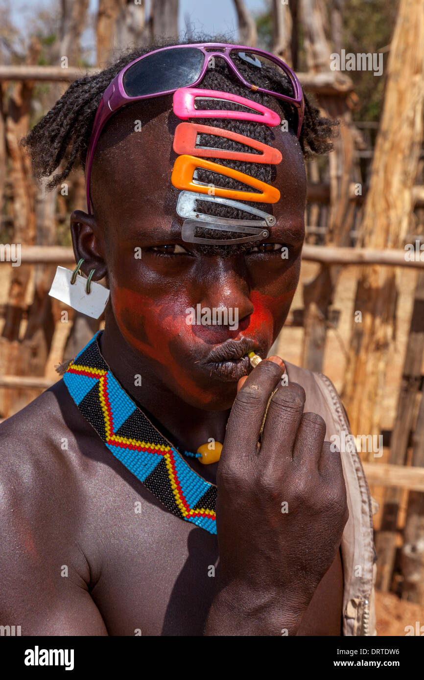 Portrait Of A Young Man From The Banna Tribe At The Thursday Livestock ...