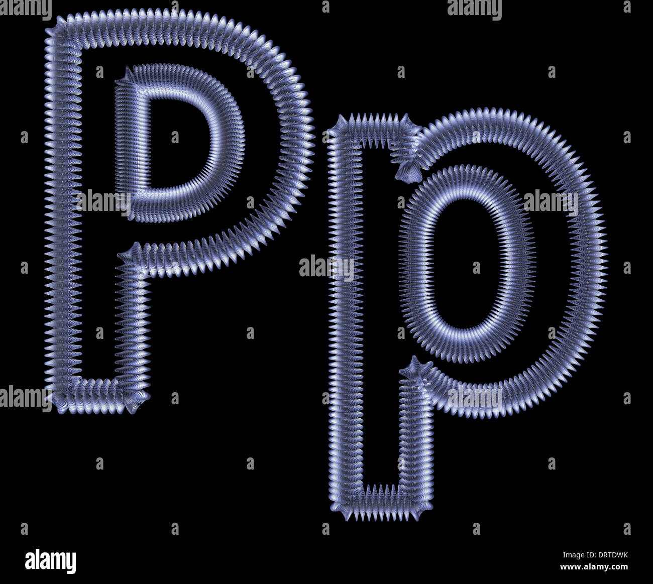 Symbol "P" from metal springs Stock Photo - Alamy