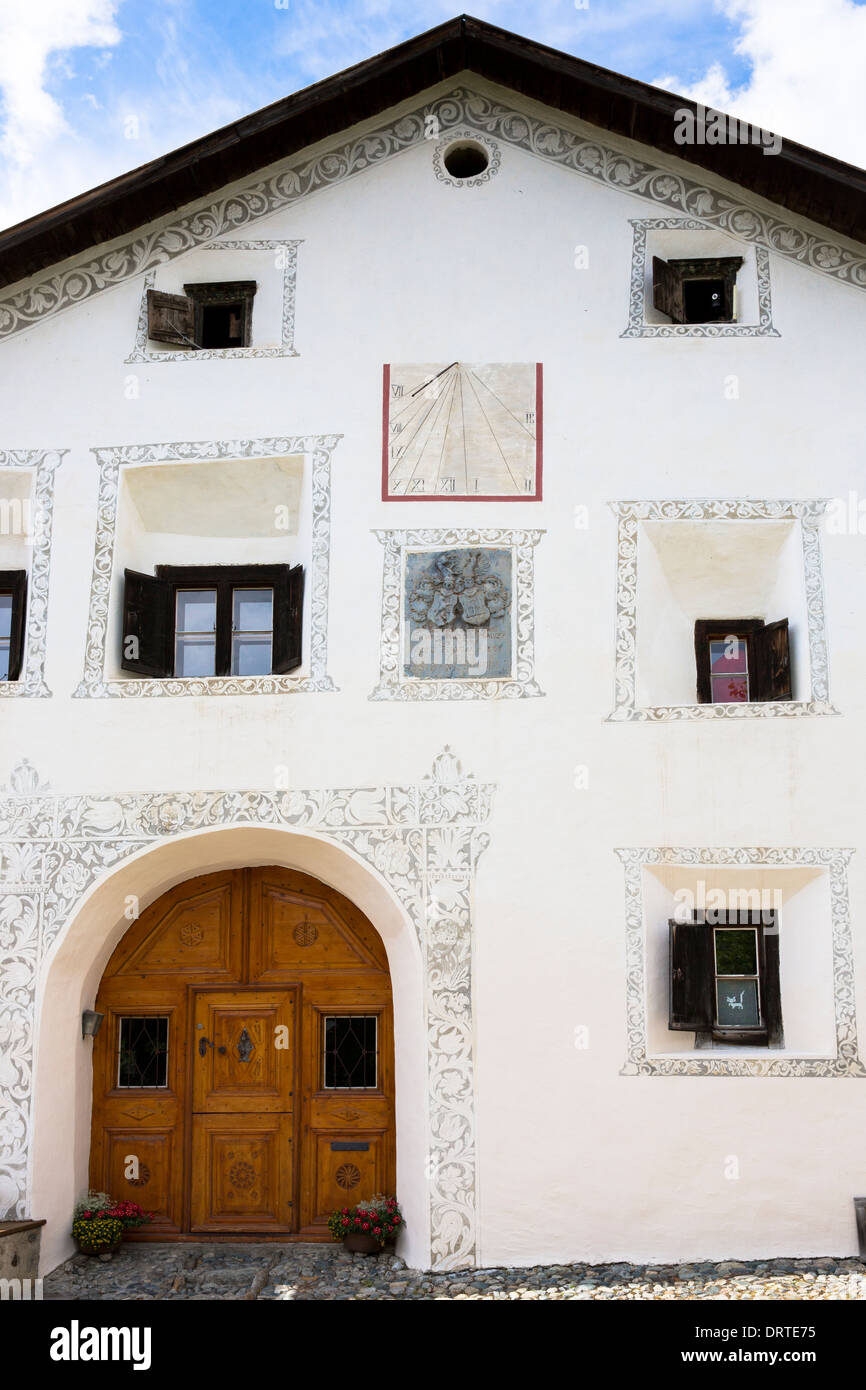 Entrance engadin house decorated sgraffito hi-res stock photography and ...
