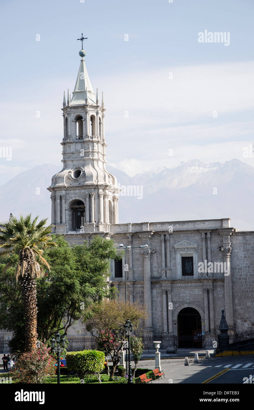 Plaza de Armas of Arequipa city and the Cathedral1844.Arequipa. Peru ...