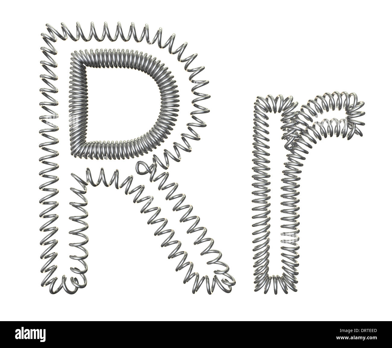 The "R" of a metal spring isolated on white background Stock Photo - Alamy