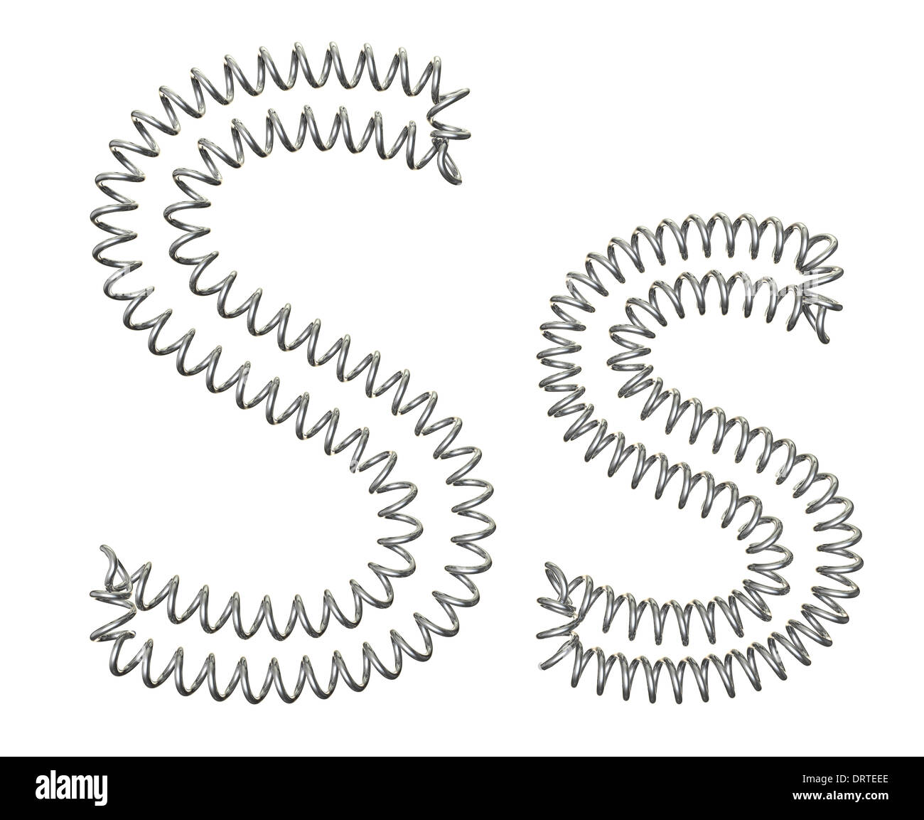 The "S" of a metal spring isolated on white background Stock Photo - Alamy