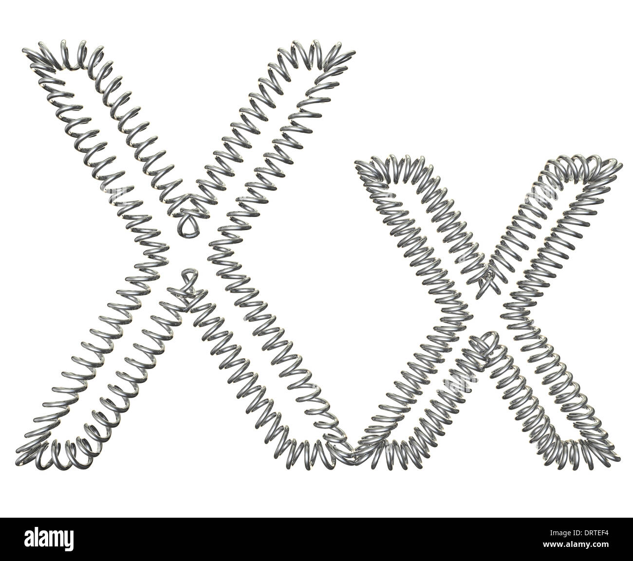 The "X" of a metal spring isolated on white background Stock Photo - Alamy