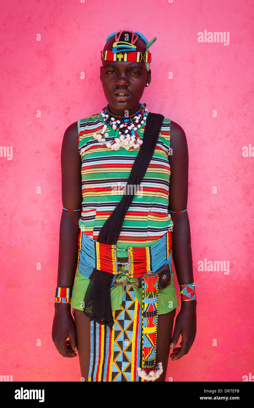 A Girl From The Banna Tribe In Traditional Costume, Key Afar, Omo ...