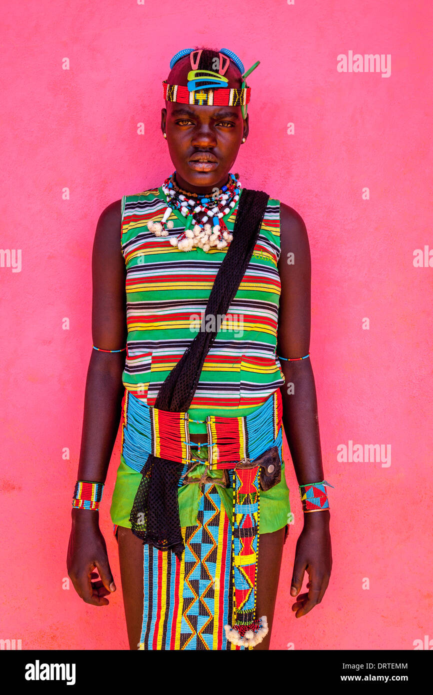A Girl From The Banna Tribe In Traditional Costume, Key Afar, Omo ...