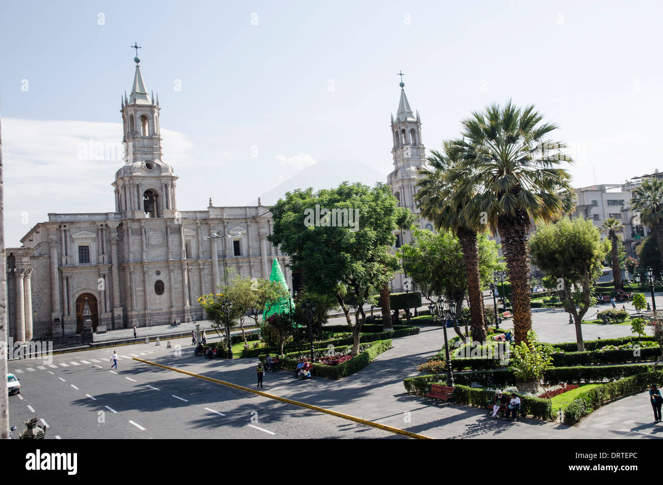 Plaza de Armas of Arequipa city and the Cathedral1844.Arequipa. Peru ...