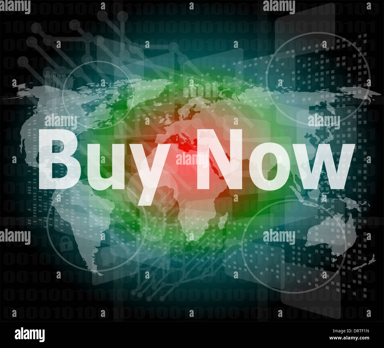 The word buy now on digital screen, business concept Stock Photo - Alamy