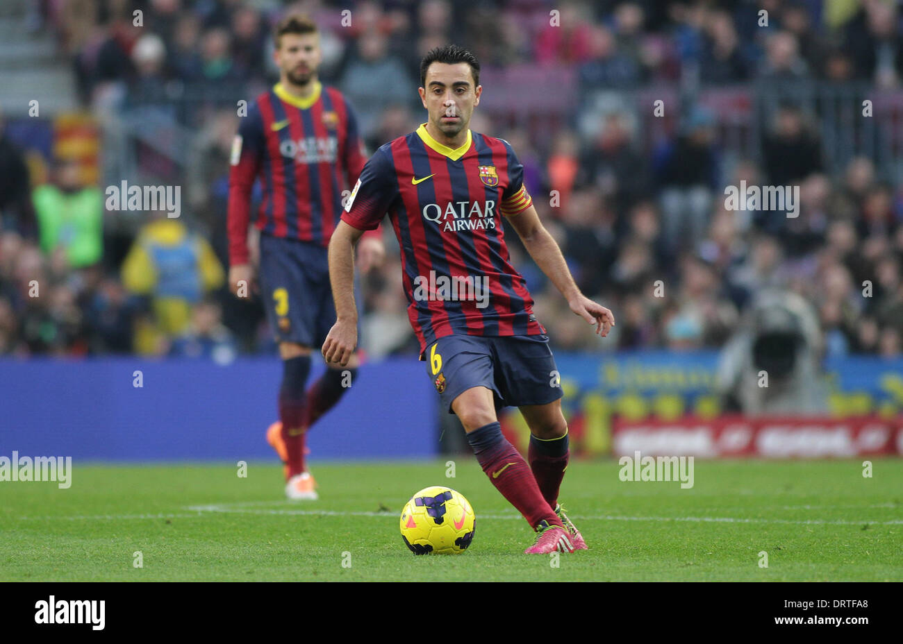 Barcelona, Spain. 01st Feb, 2014. Xavi during the Spanish La Liga game ...