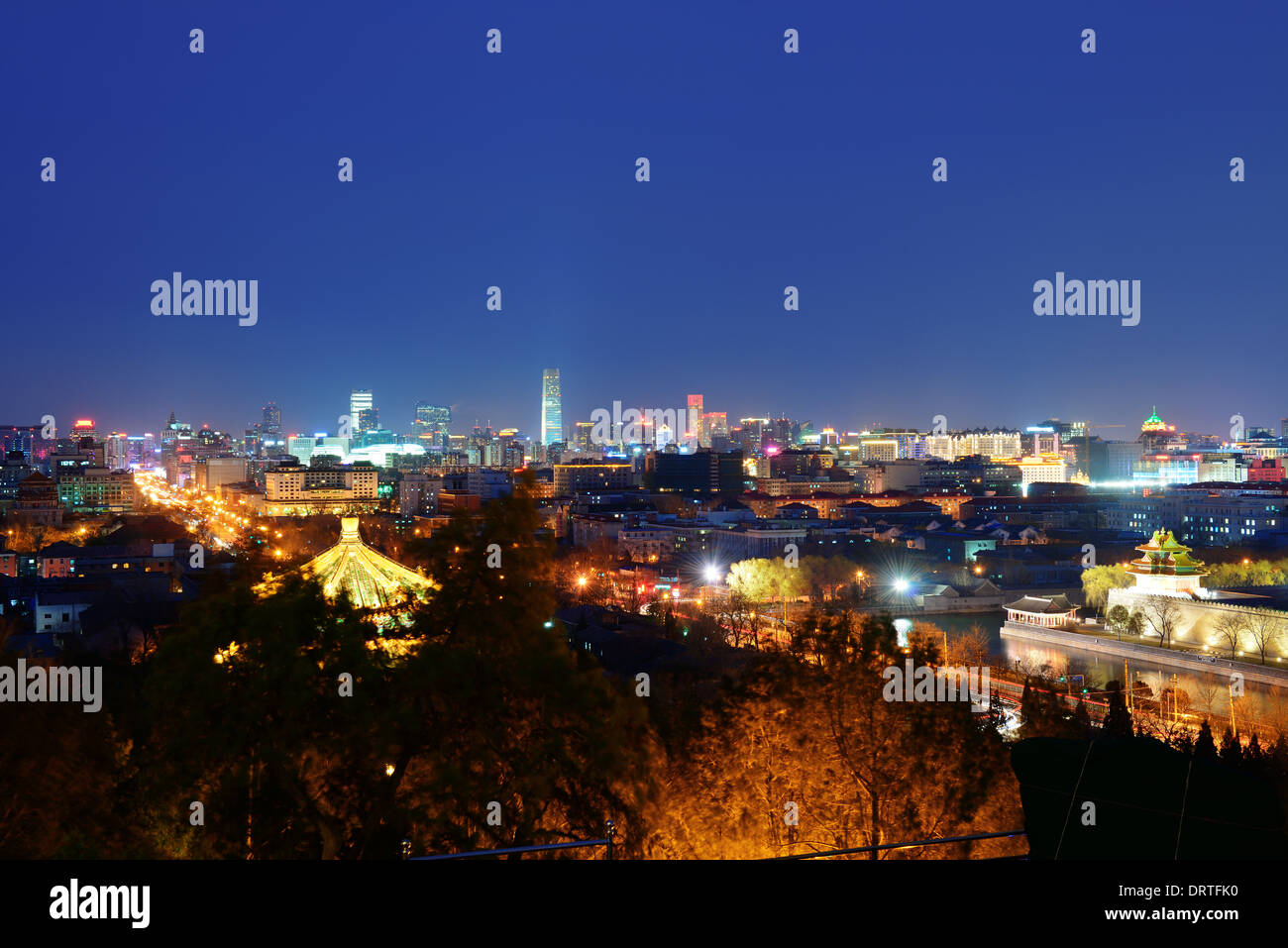 Beijing urban architecture and city skyline at night Stock Photo - Alamy