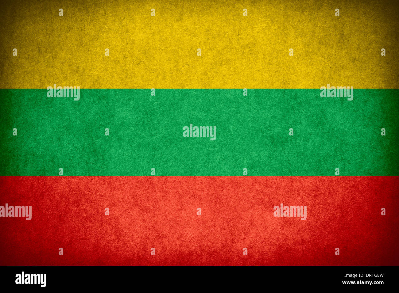 flag of Lithuania or Lithuanian banner on paper rough pattern texture ...
