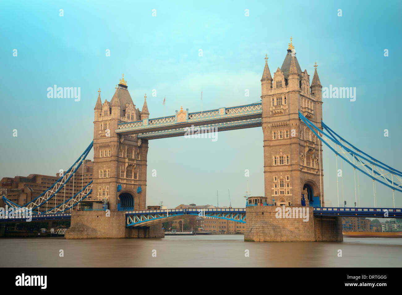 Tower Bridge in London over Thames River as the famous landmark Stock ...
