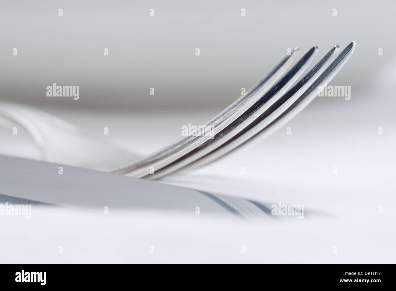 Elegant Table Setting - Extreme Closeup of Silverware Stock Photo - Alamy