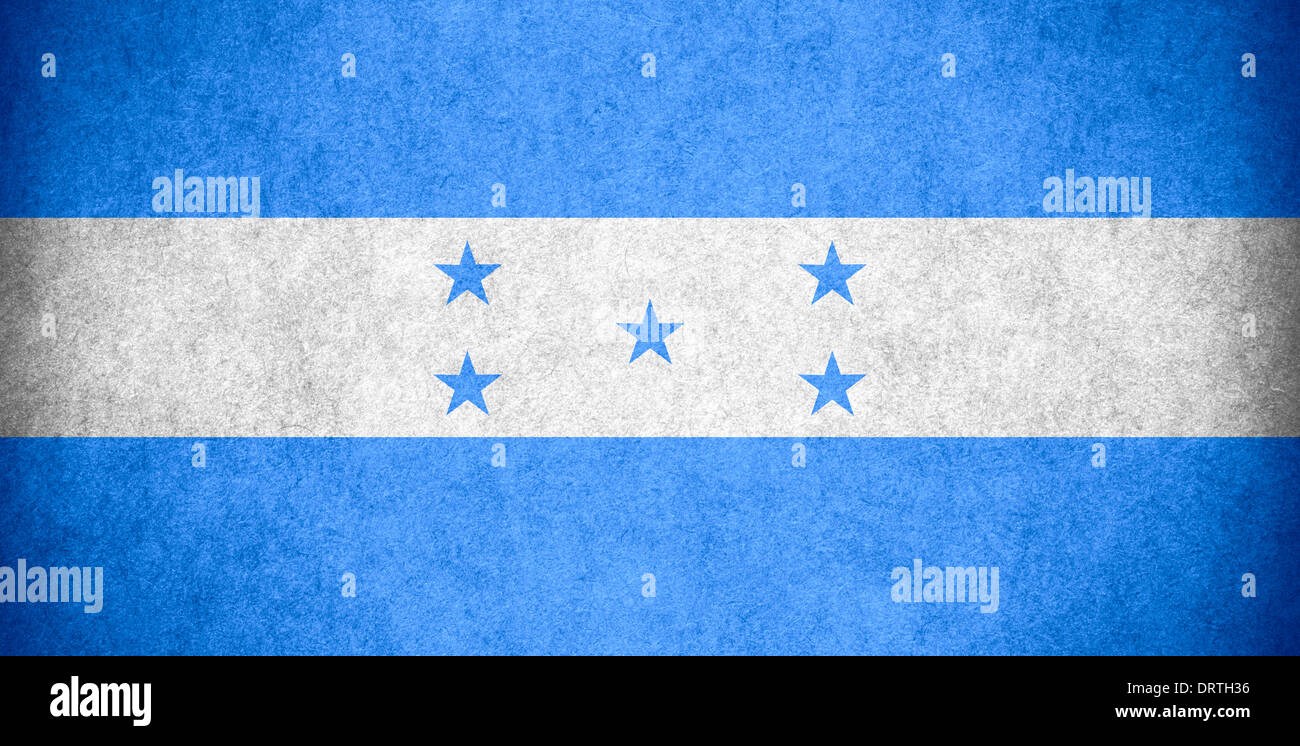 flag of Honduras or Honduran banner on paper rough pattern texture ...