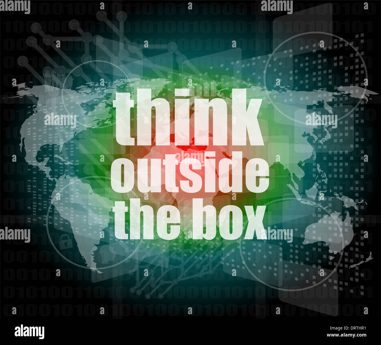 think outside the box words on business digital touch screen Stock ...