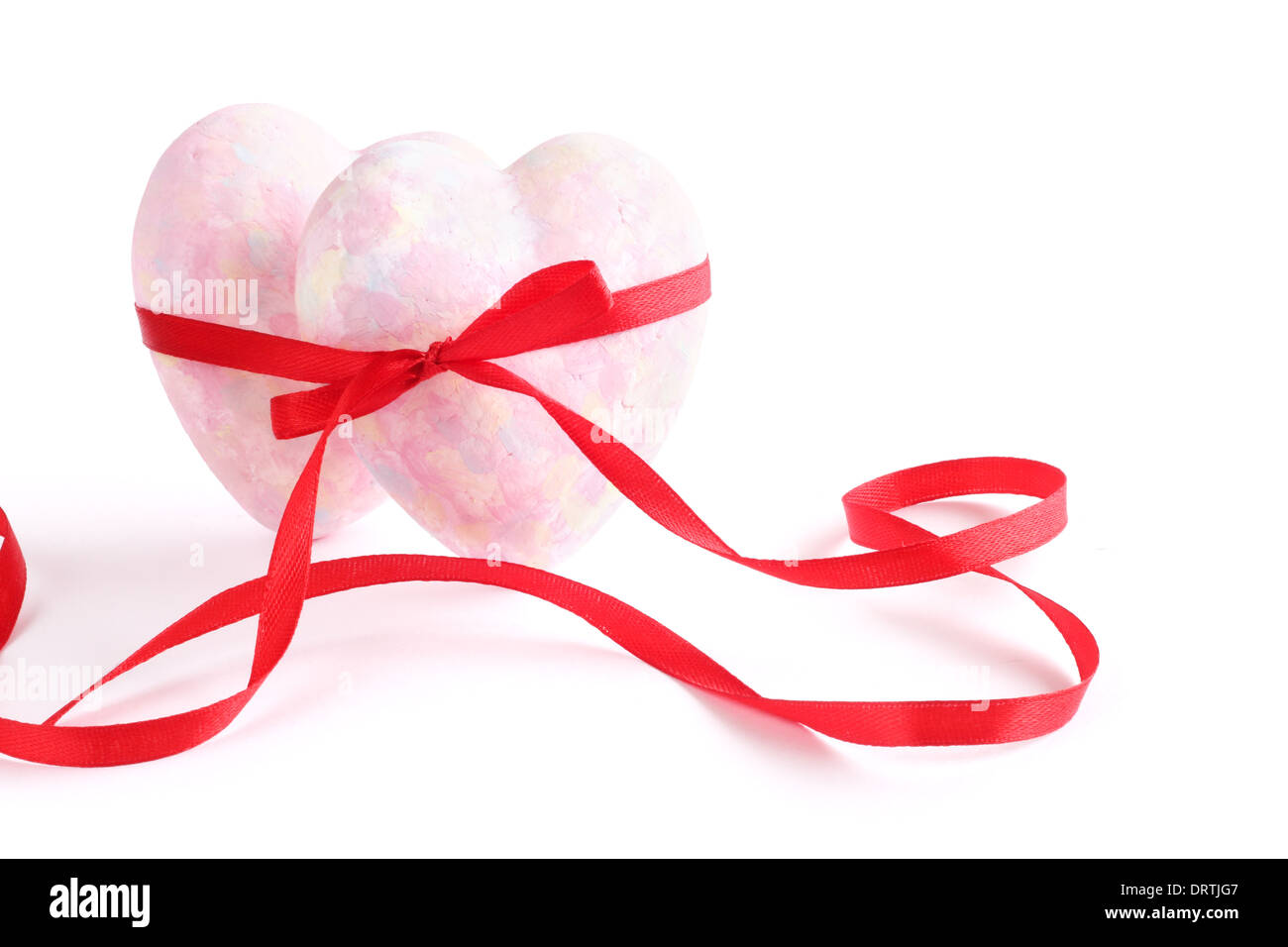 Two hearts tied with ribbon isolated on white background Stock Photo ...