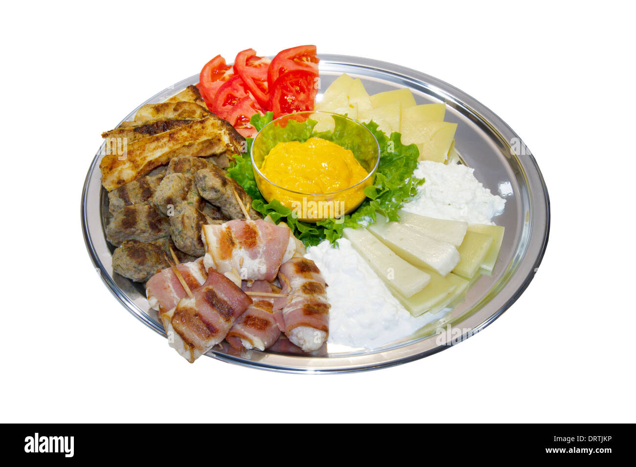 meat and Greek cheese platter Stock Photo - Alamy