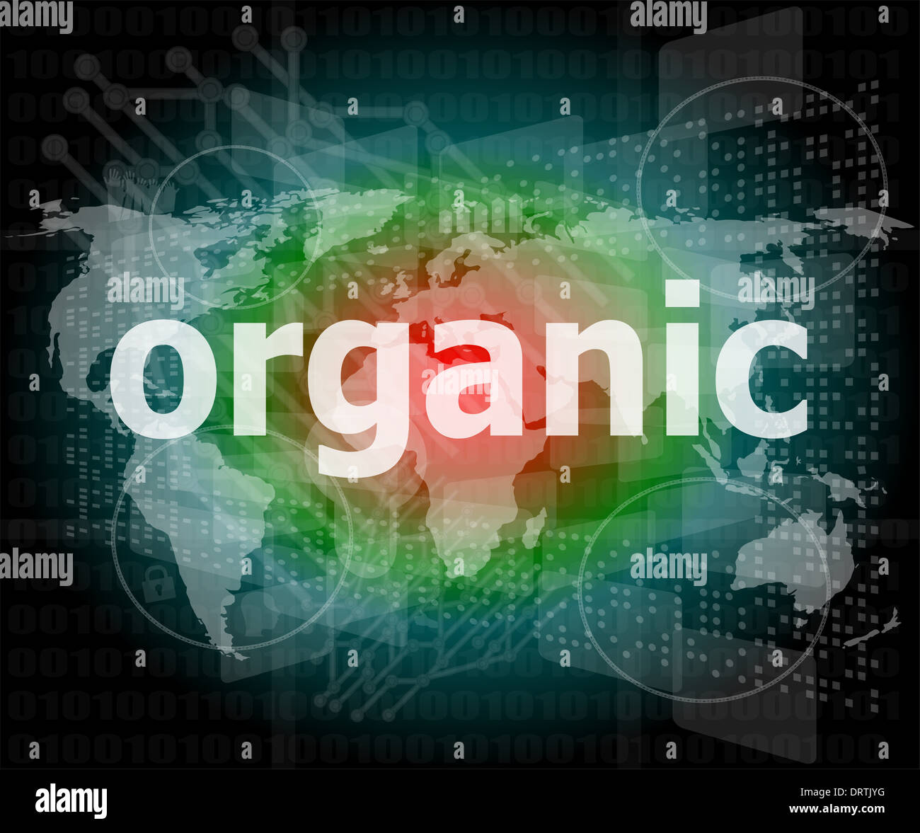 Marketing concept: words organic marketing on digital screen Stock ...