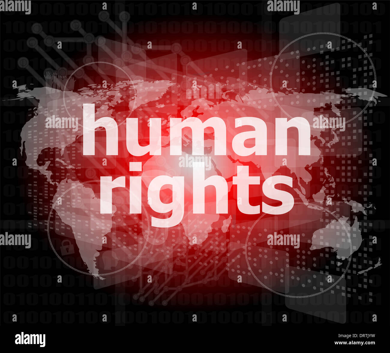 Law concept: words human rights on business digital background Stock ...