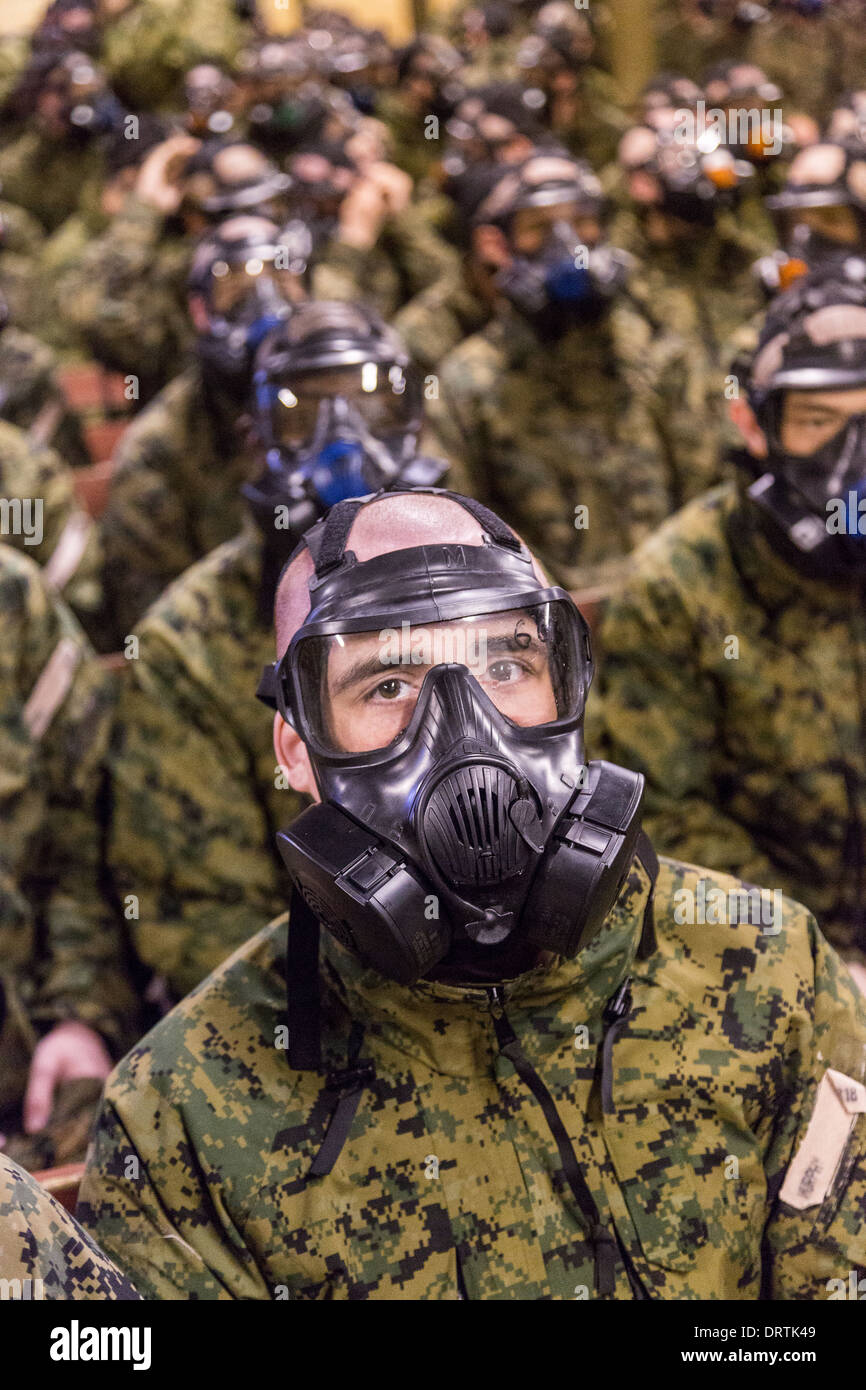 Gas mask training hi-res stock photography and images - Alamy