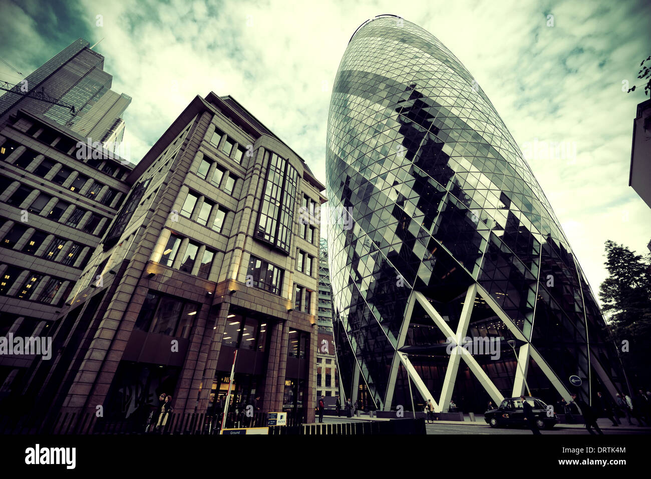 Financial district office buildings in street Stock Photo - Alamy