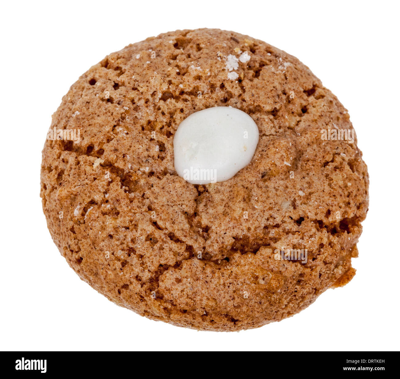 Upper view of a round cookie isolated against a white background Stock ...