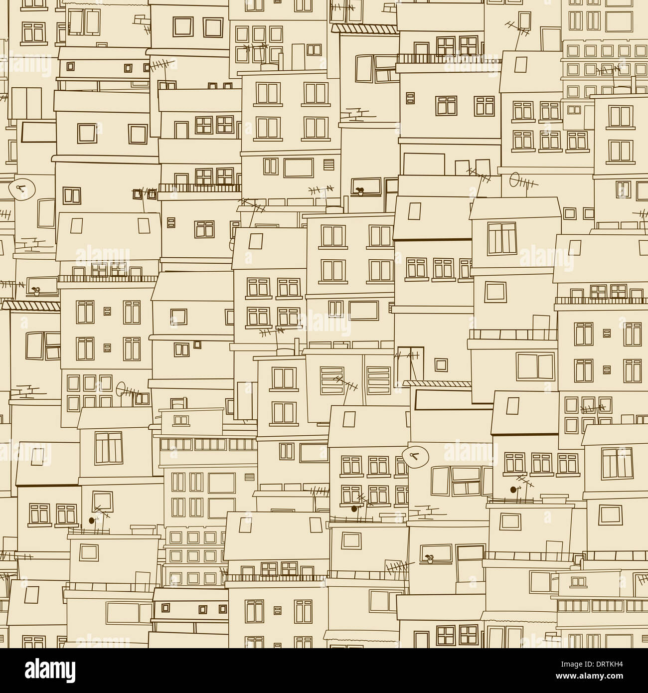 Seamless old town pattern, abstract art Stock Photo - Alamy