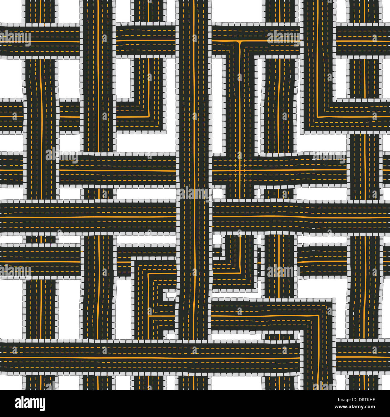 Seamless road pattern, cartoon drawing Stock Photo - Alamy