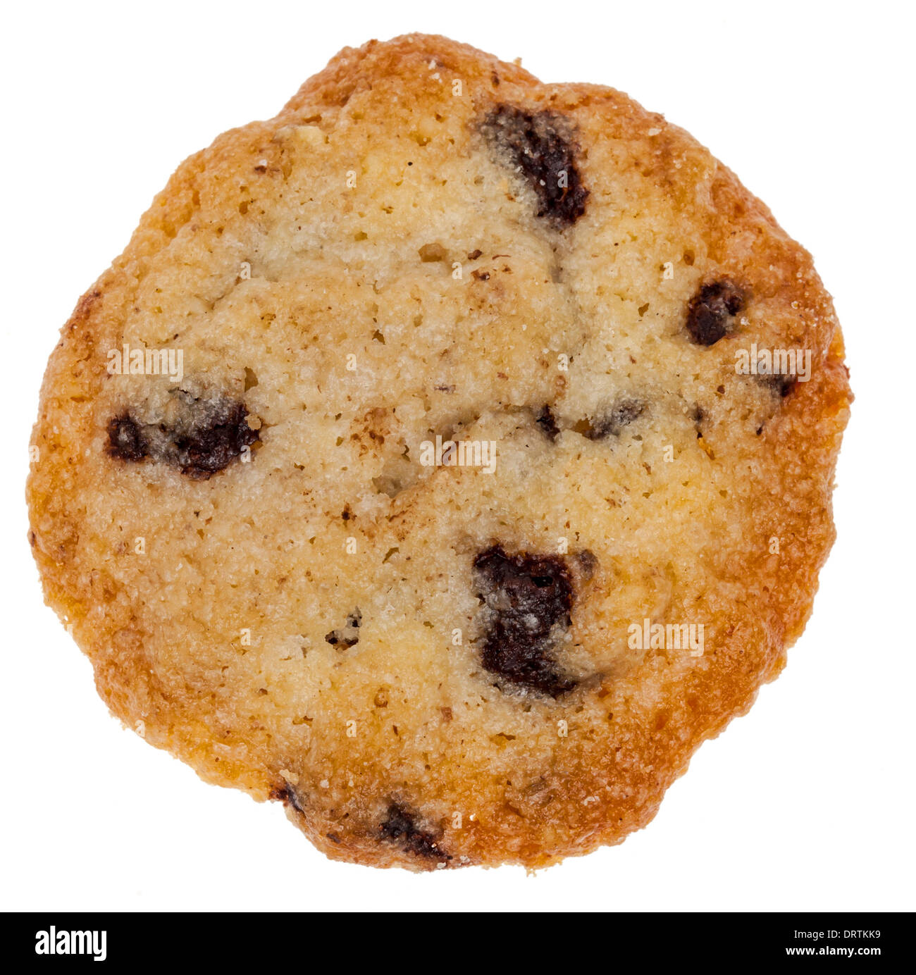 Upper view of a cookie with jam isolated against a white background ...