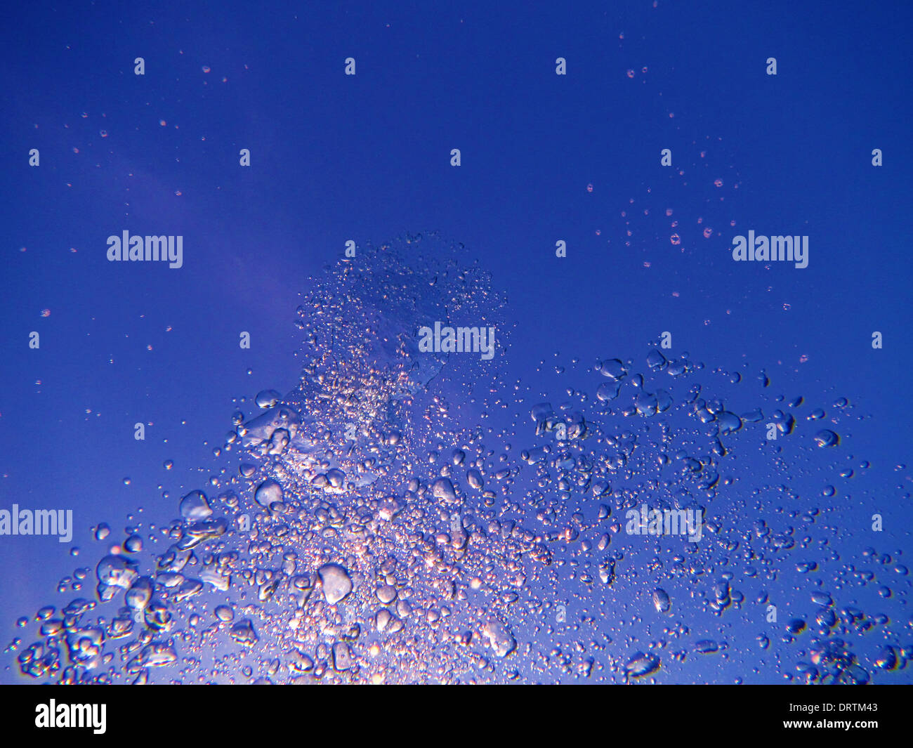 u nder water air bubbles rising to water surface with sunlight in ...