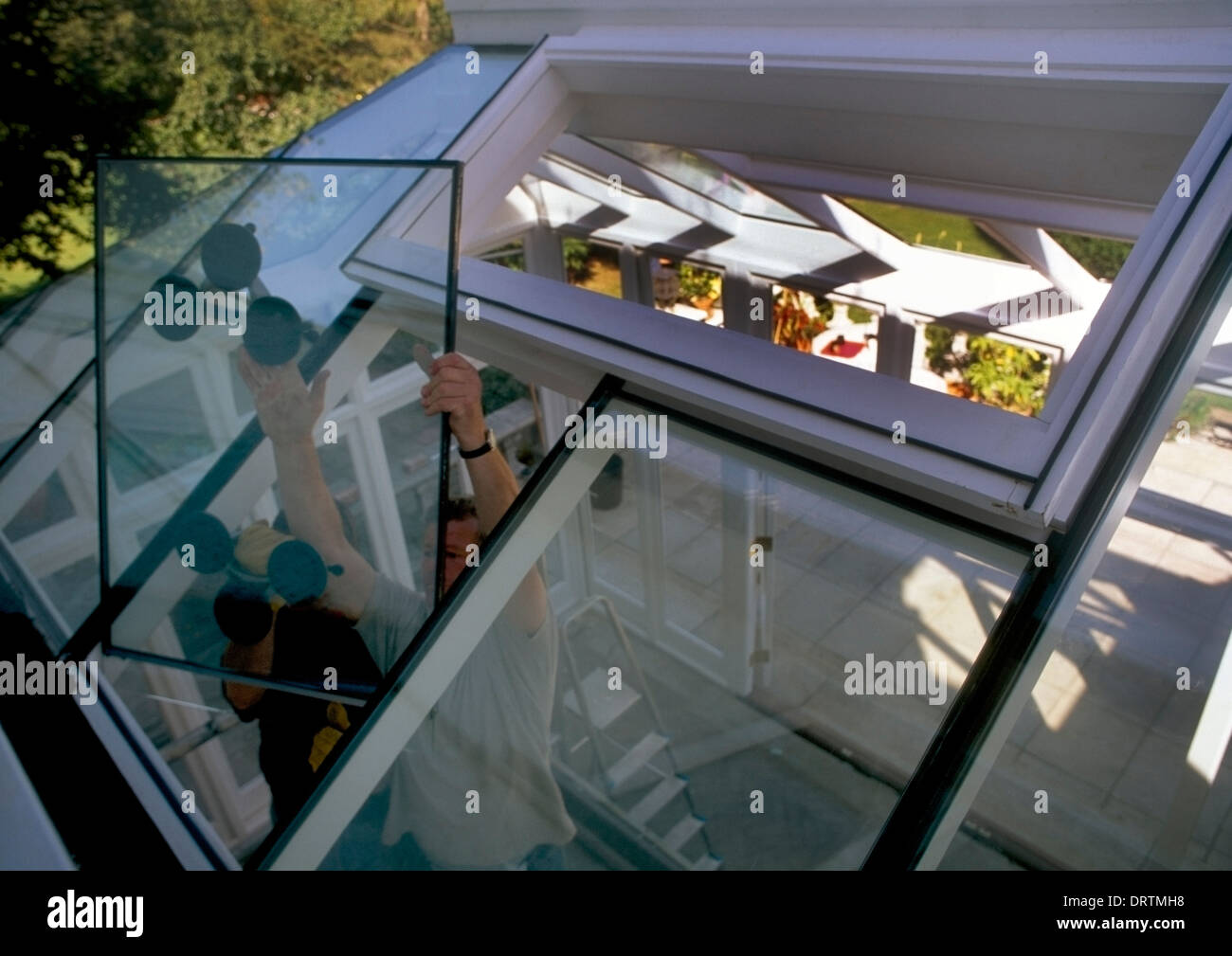 Suction Pads For Glass building conservatory Stock Photo - Alamy