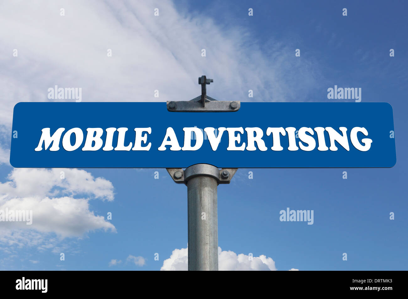 Mobile advertising road sign Stock Photo - Alamy