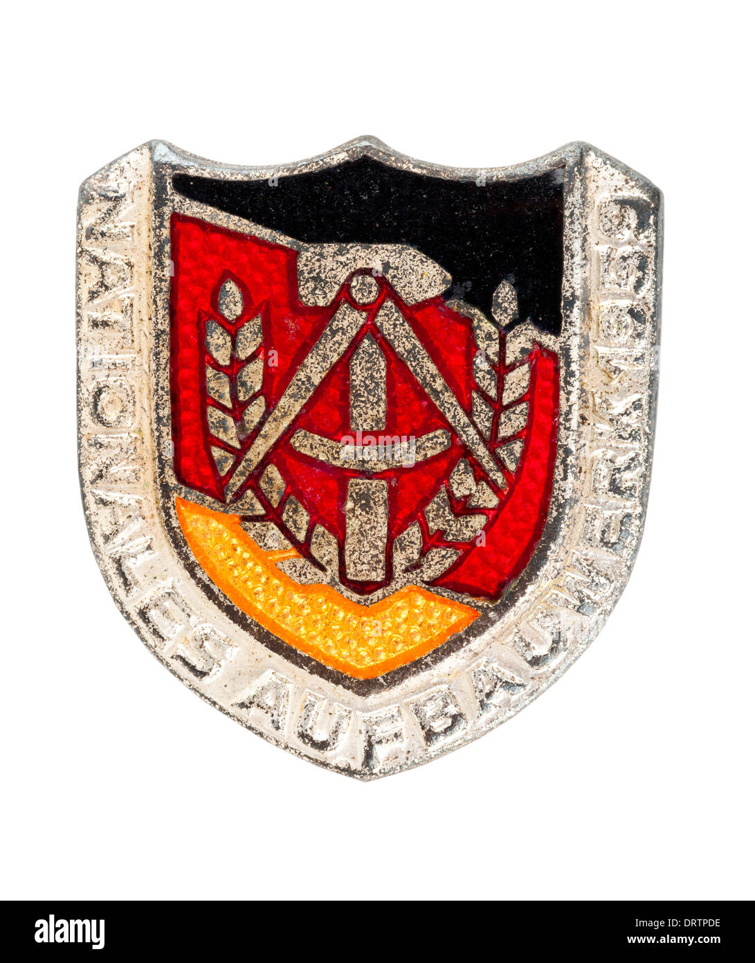 GDR (DDR) emblem "Nationales Aufbauwerk" - Silver, 1959 Stock Photo - Alamy