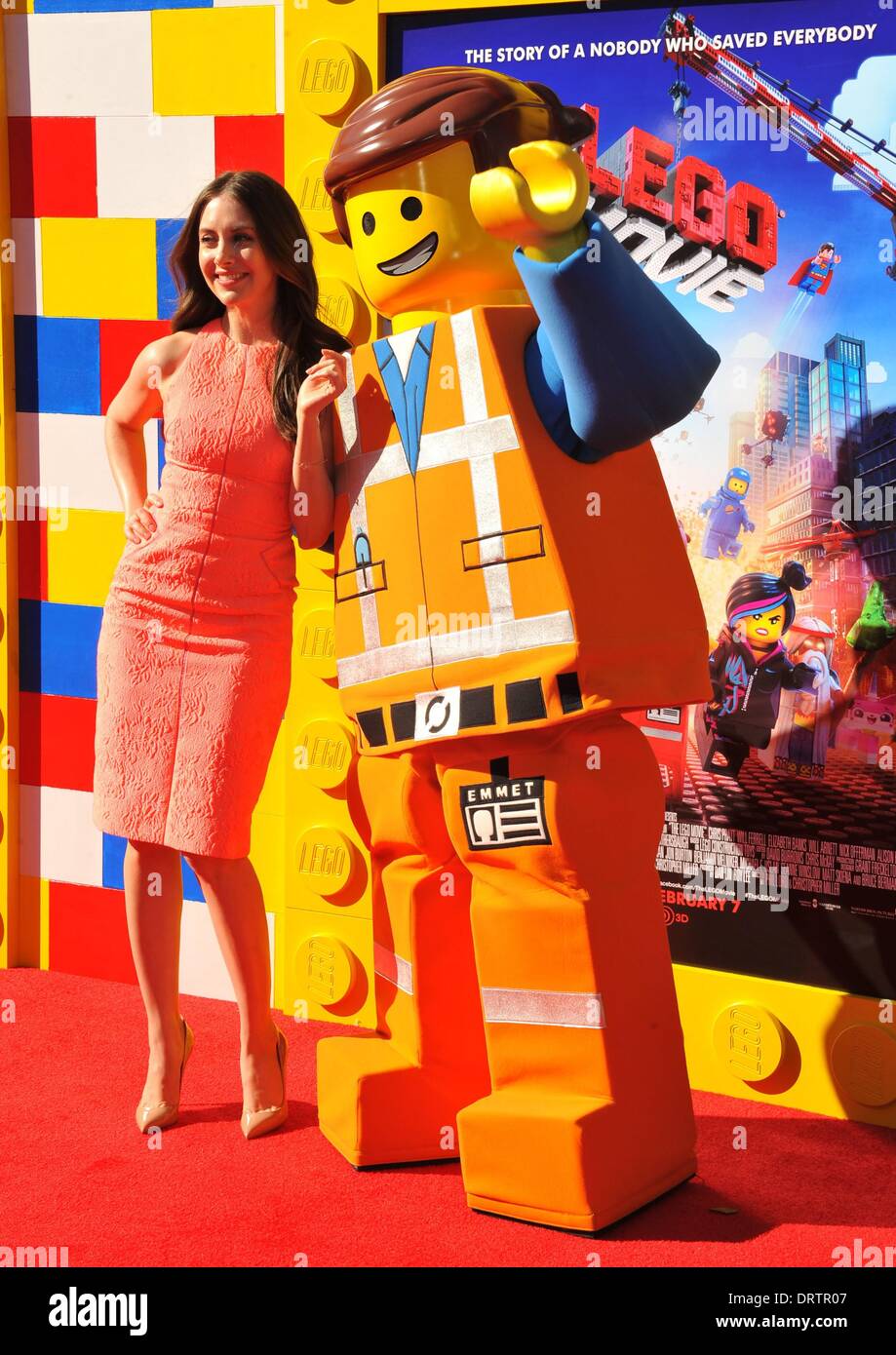 Los Angeles, CA, USA. 1st Feb, 2014. Alison Brie at arrivals for LEGO ...
