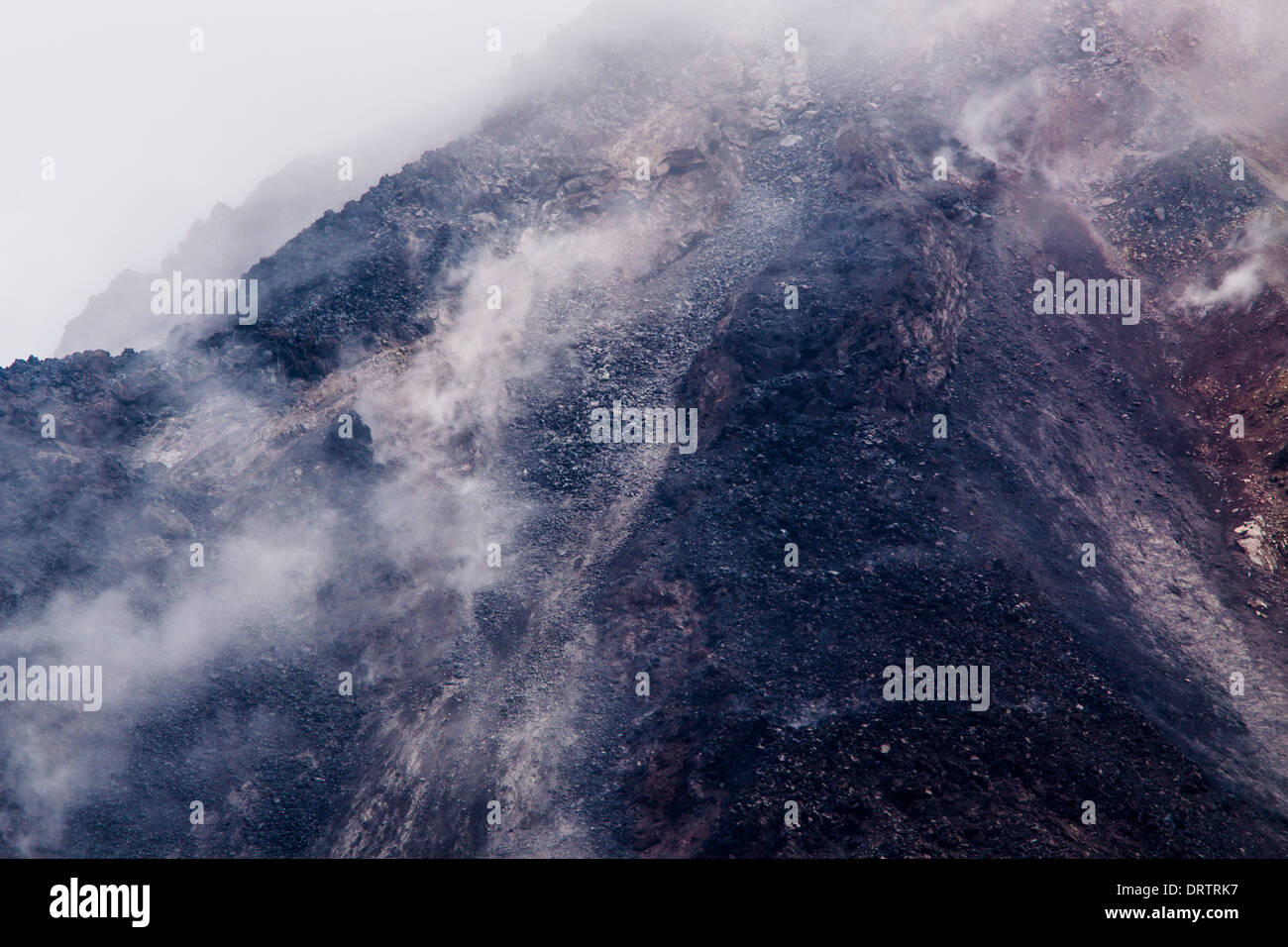 Minor Eruption on Arenal Volcano, throwing down rocks and ash Stock ...