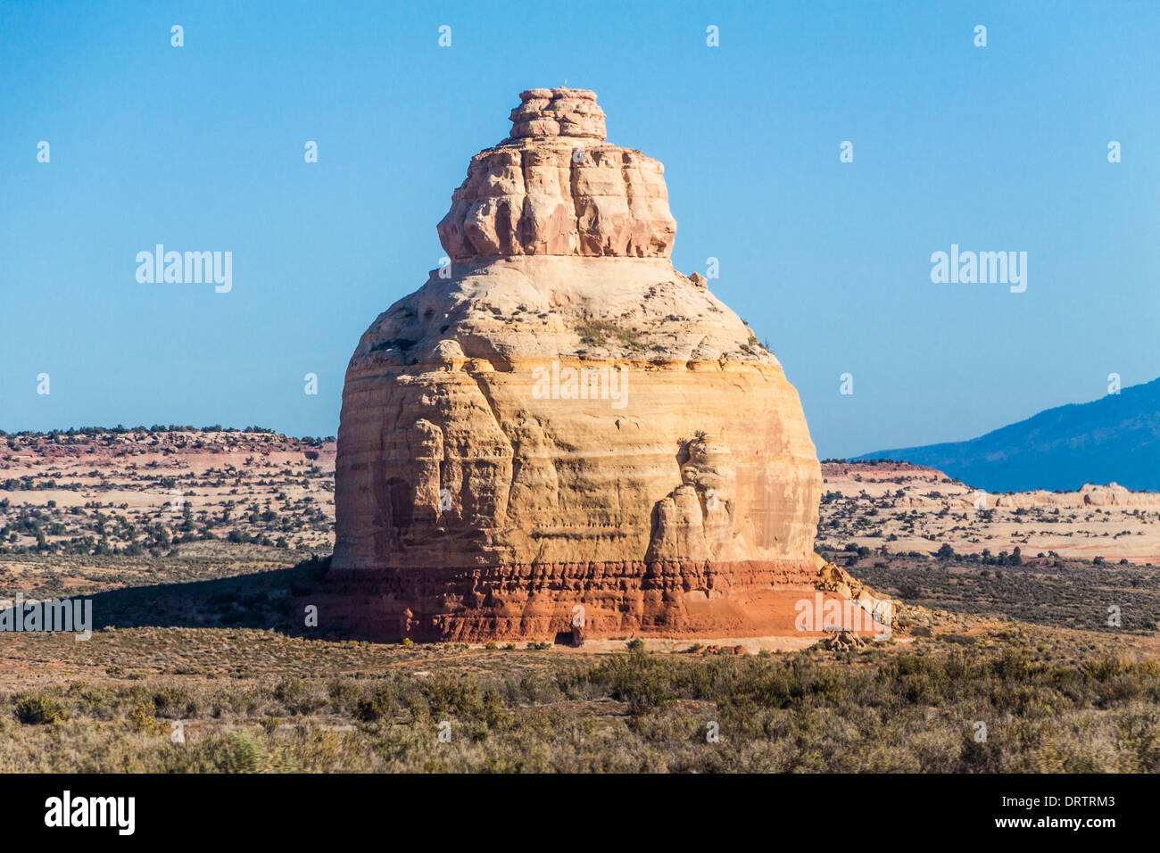 Church Rock, a solitary column of sandstone in southern Utah along the ...