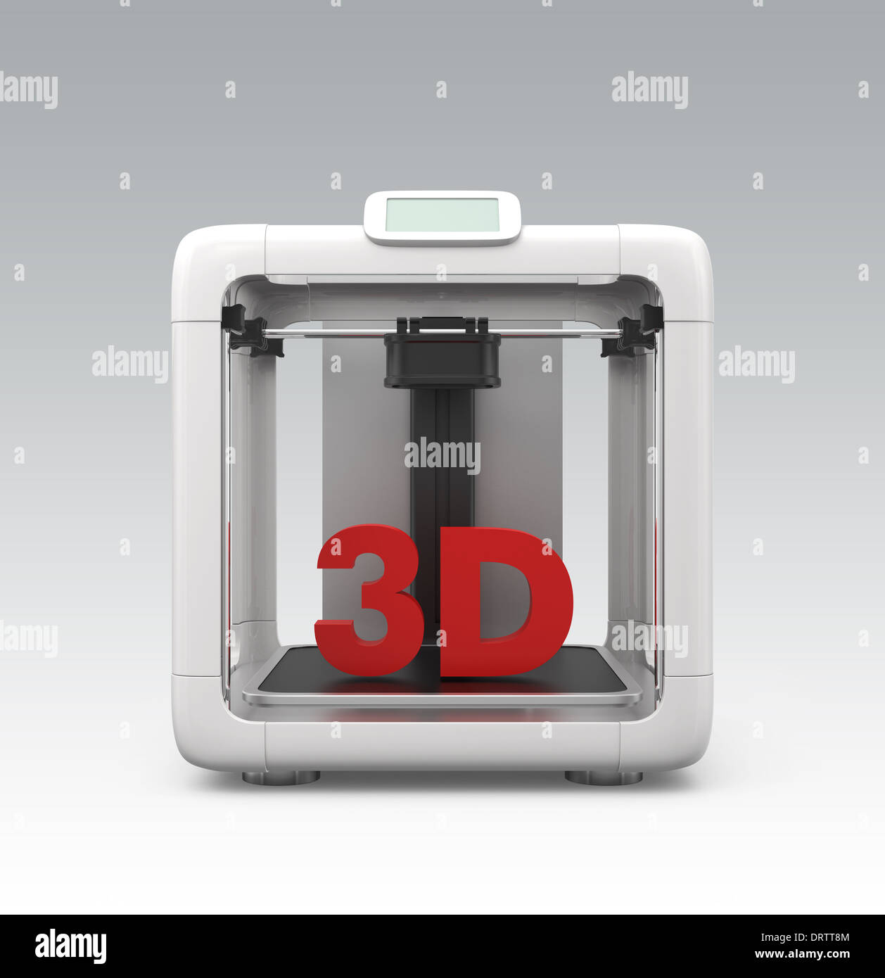 Compact personal 3D printer with red solid text (front view Stock Photo ...
