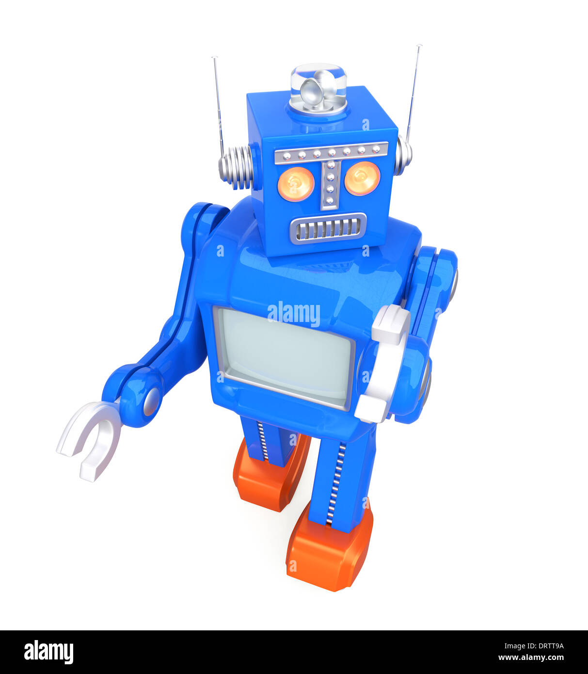 Vintage robot with CRT monitor Stock Photo - Alamy
