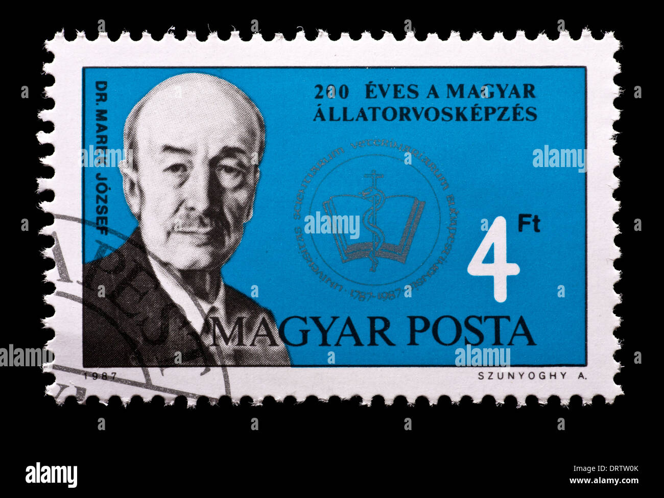 Postage stamp from Hungary depicting Jozsef Marek, veterinarian, issued ...